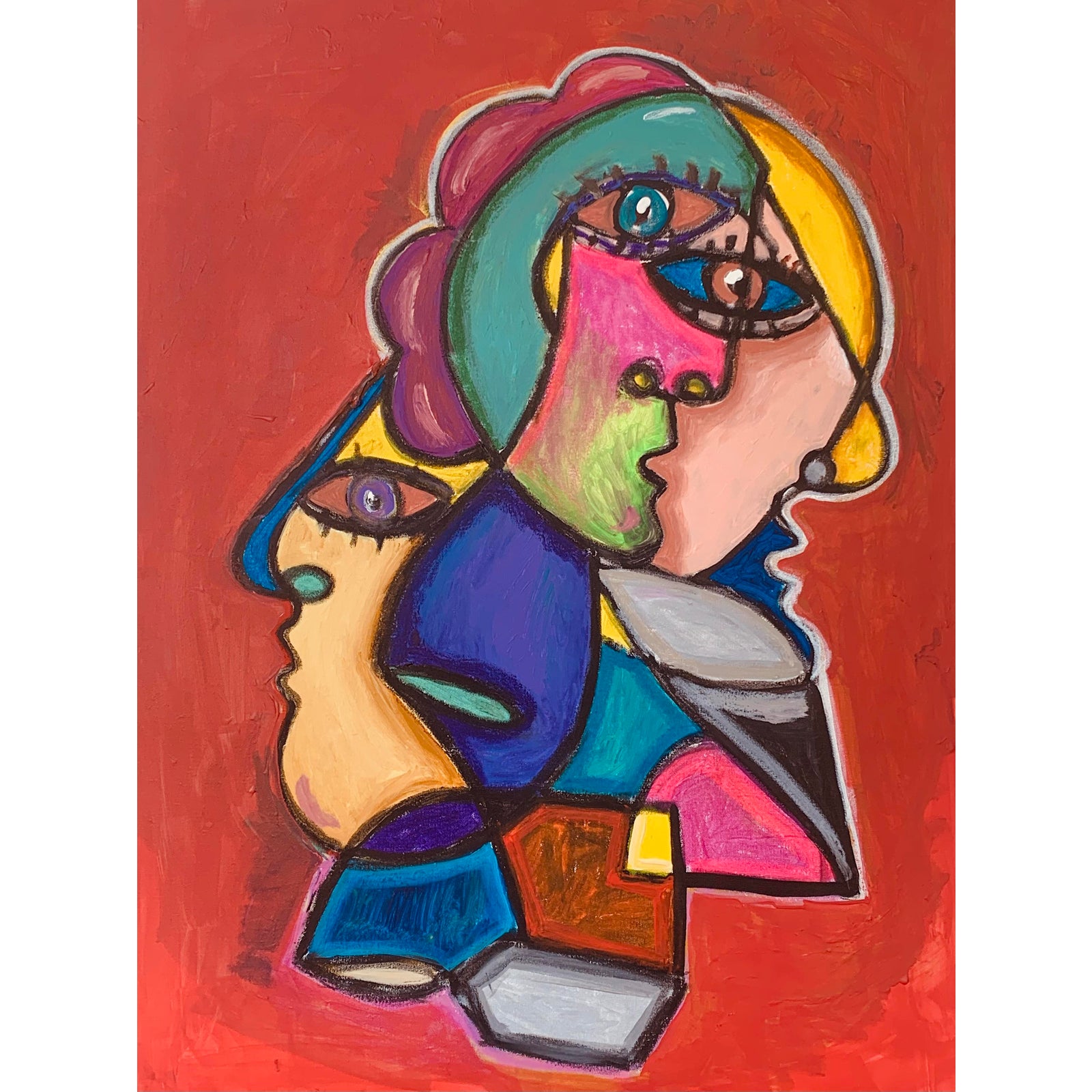 Juno' Contemporary Cubist Painting by Louie DeVito | Chairish