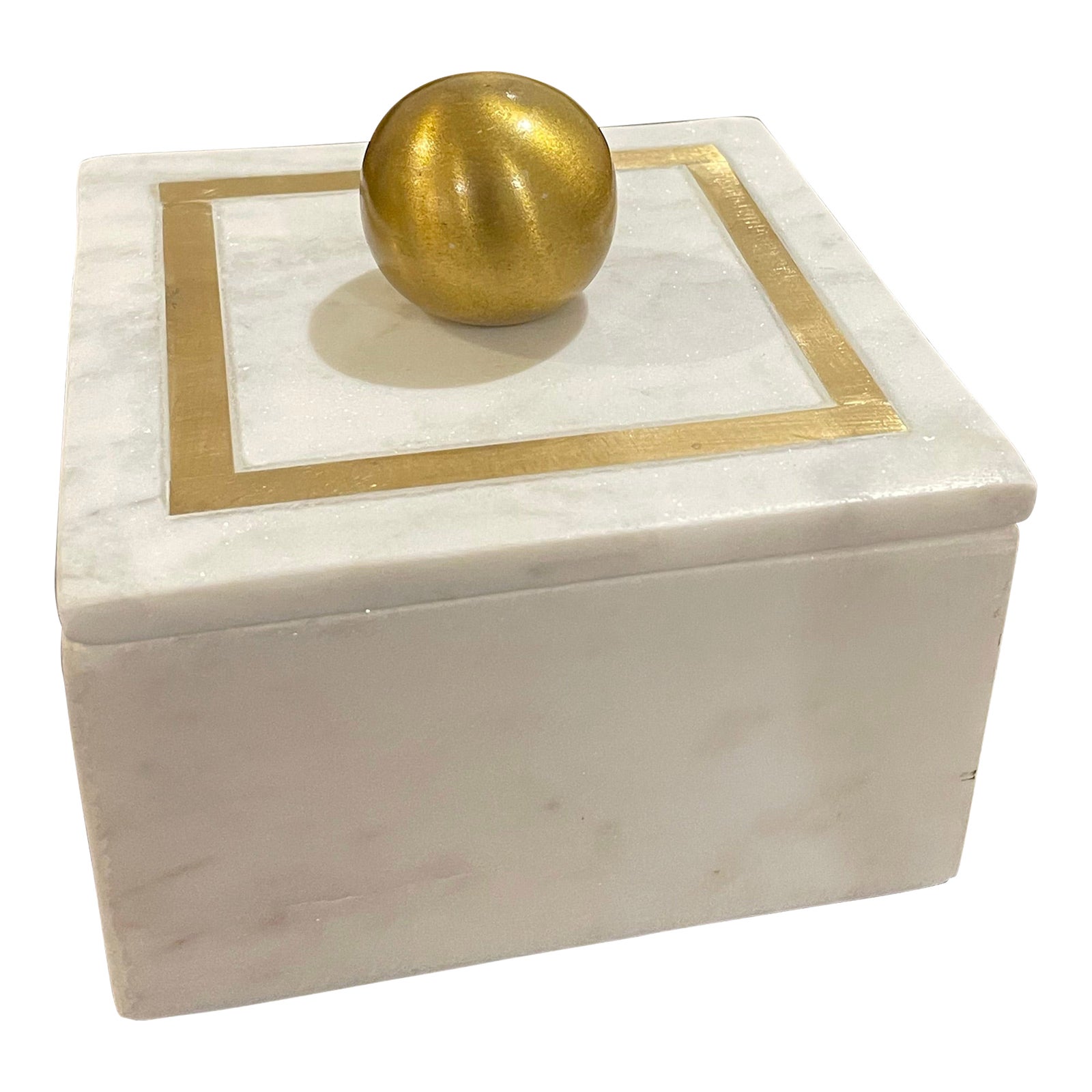 Transitional Modern Marble Trinket Box | Chairish