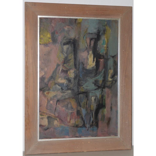 Ken Reid Mid Century Modern Figural Abstract Oil Painting C.1957 | Chairish