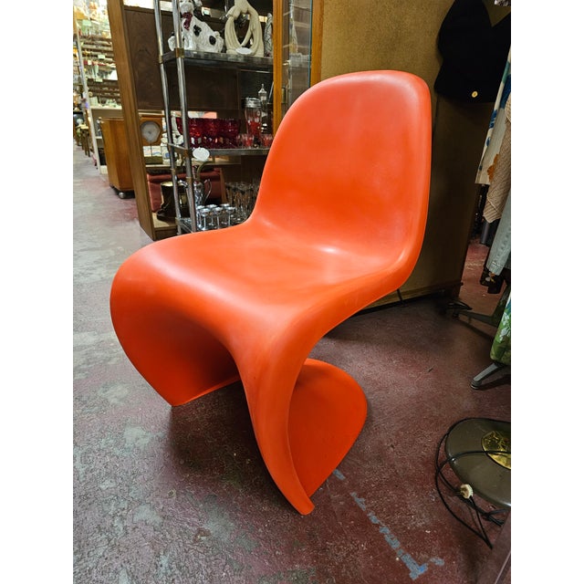 60s Mid Century Modern Orange Verner Panton Jr. “s” Chair | Chairish