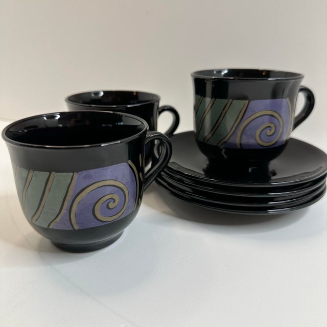 1990s Arcoroc Tampico Post Modern Dinnerware Set- 19 Pieces | Chairish