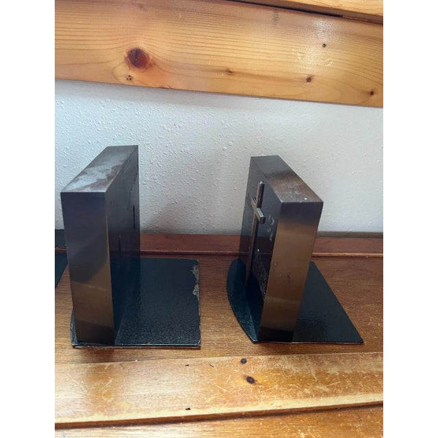 Mid 20th Century Religious Bookends With Gold Cross - a Pair | Chairish