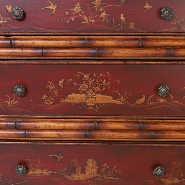 Pair of Vintage Bamboo Chinoiserie Chests | Chairish