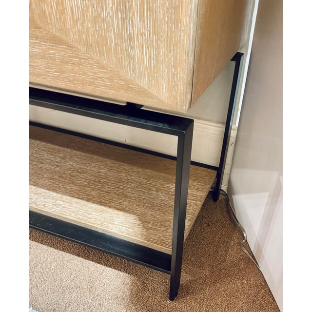 Revelation Organic Modern Cerused Oak Finished Trapezoid Cabinet | Chairish