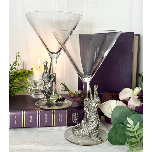 Arthur Court Alligator Martini Glasses With Original Boxes - a Pair ...