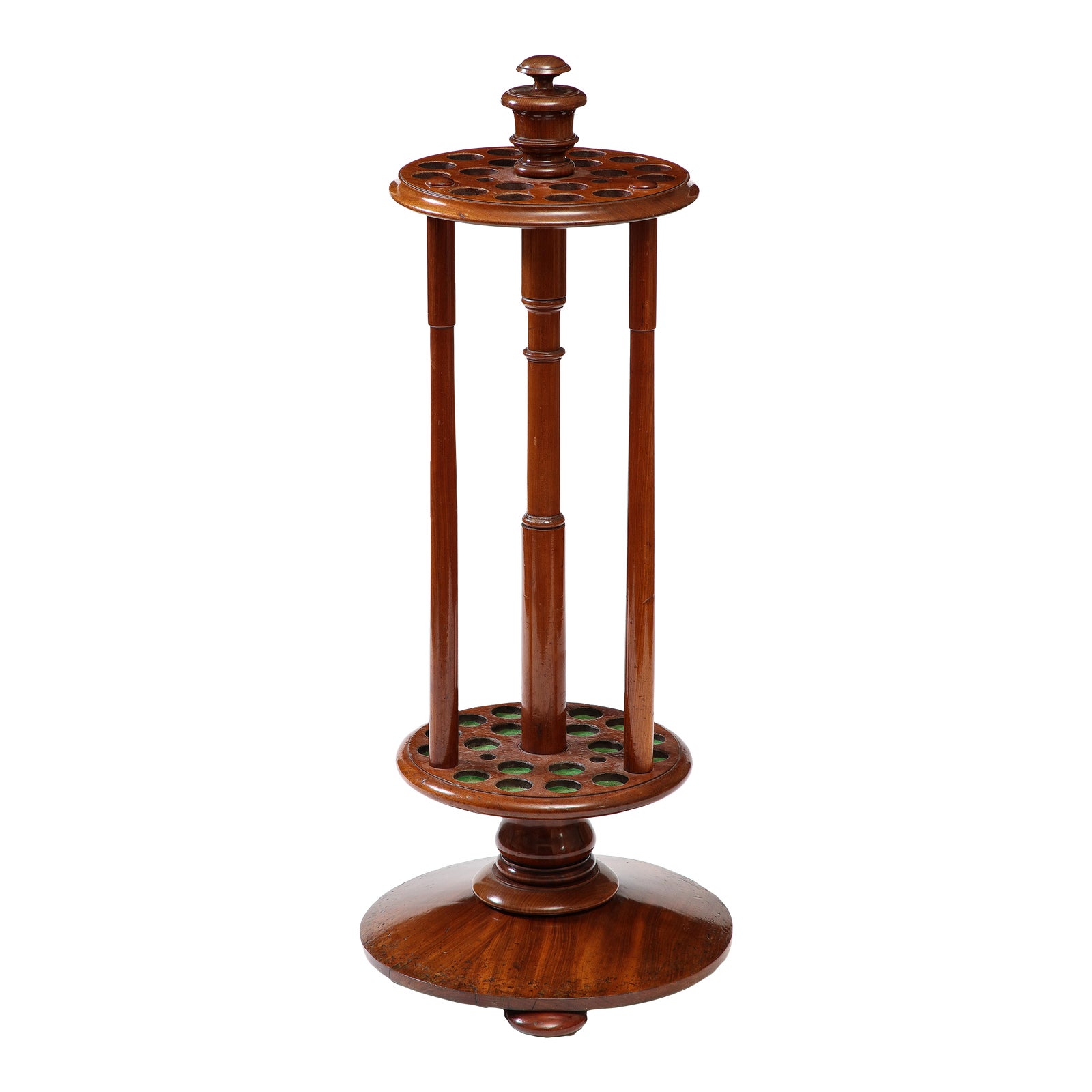 Antique Victorian Mahogany Revolving Billiard / Pool Cue Carousel Stand ...