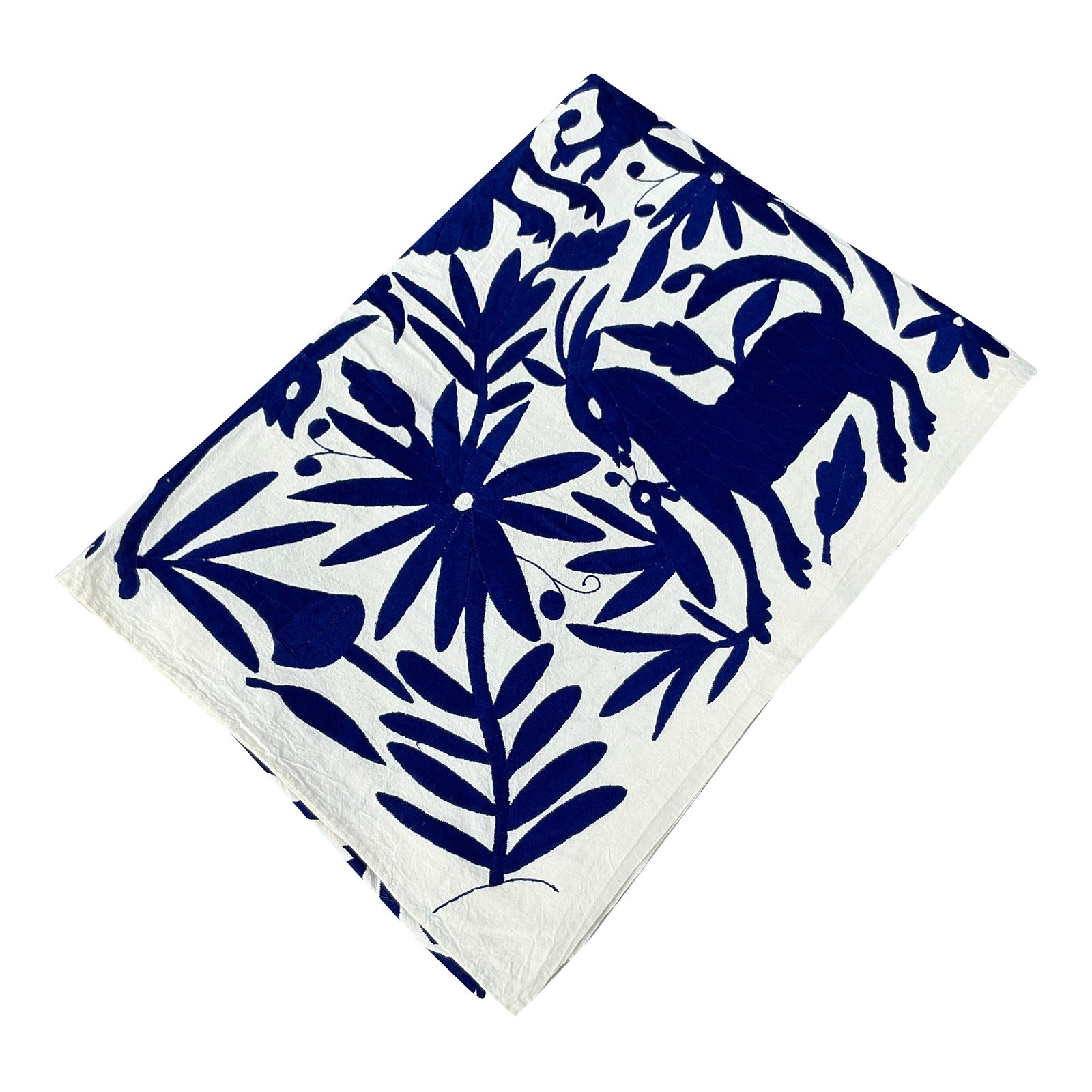 Vintage Embroidered Abstract Animalia Tablecloth | Chairish