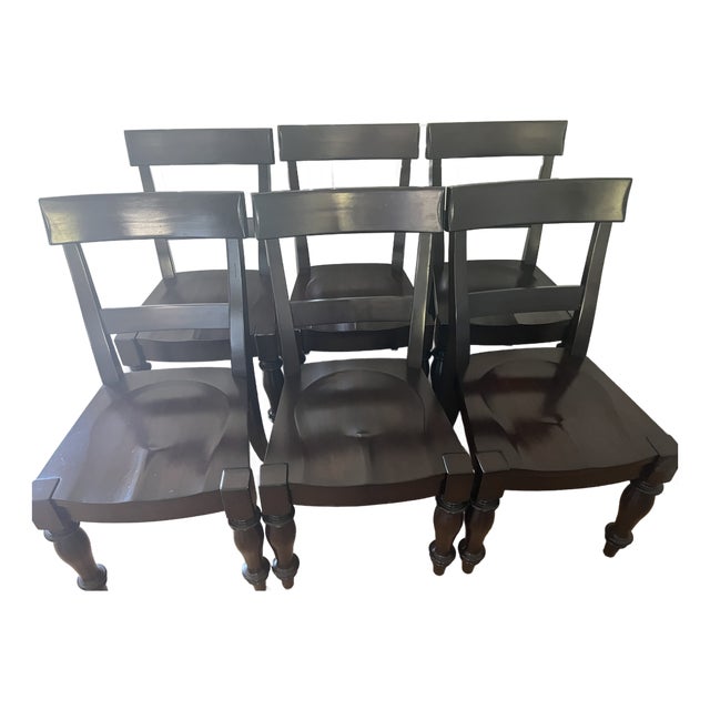 Pottery Barn Solid Mahogany Montego Dining Chairs | Chairish