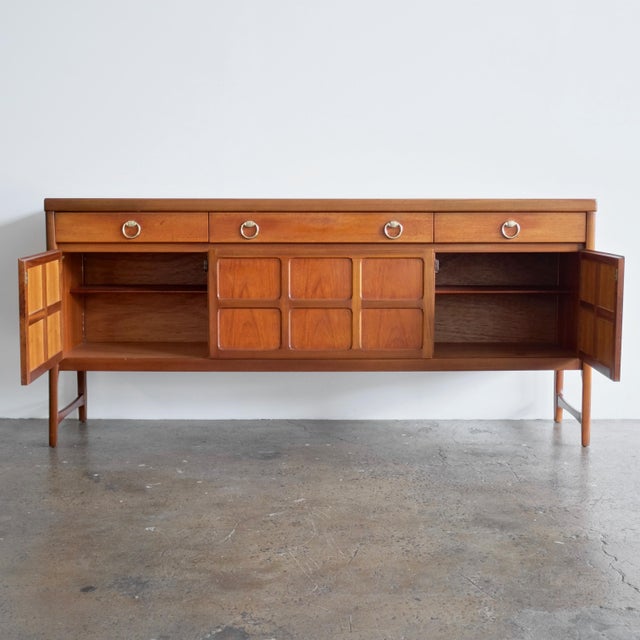 Nathan Furniture Teak Credenza / Sideboard With Drop-Down Bar | Chairish