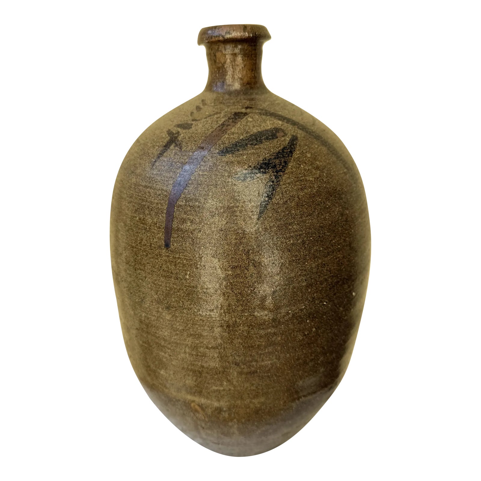 Vintage Large Japanese Handmade Stoneware Sake Storage Bottle ...