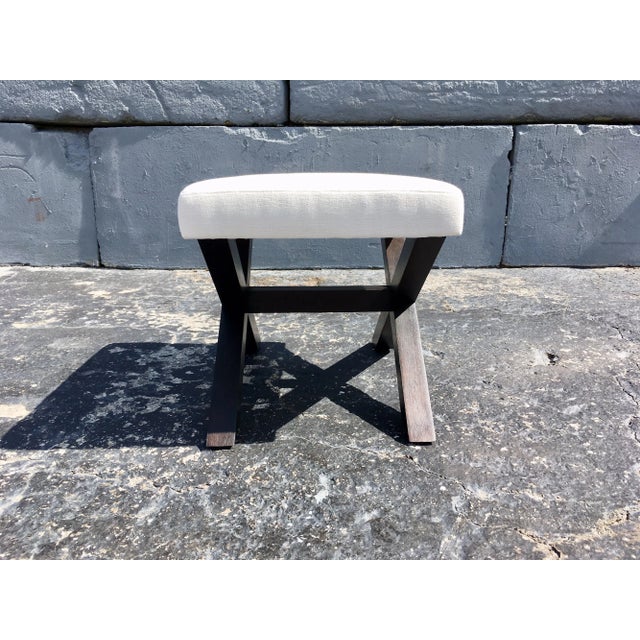 1970s Mid-Century Modern X Base Stools or Ottomans - A Pair | Chairish