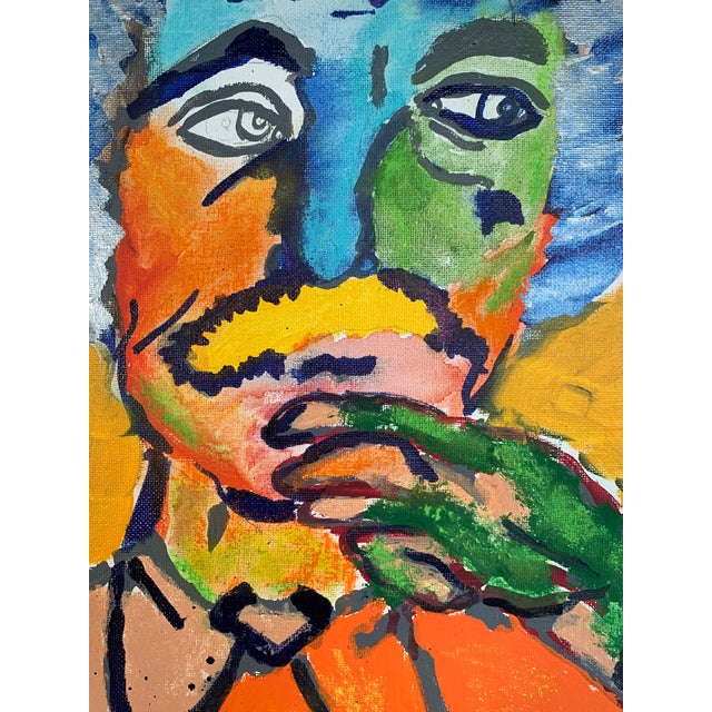 Late 20th Century Expressionist Style Portrait Painting | Chairish