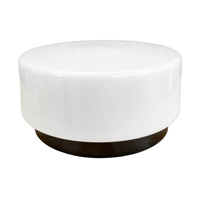 White, Glass Ceiling Lamp or Wall Lamp Rzb Bamberg, Germany, 1970s ...