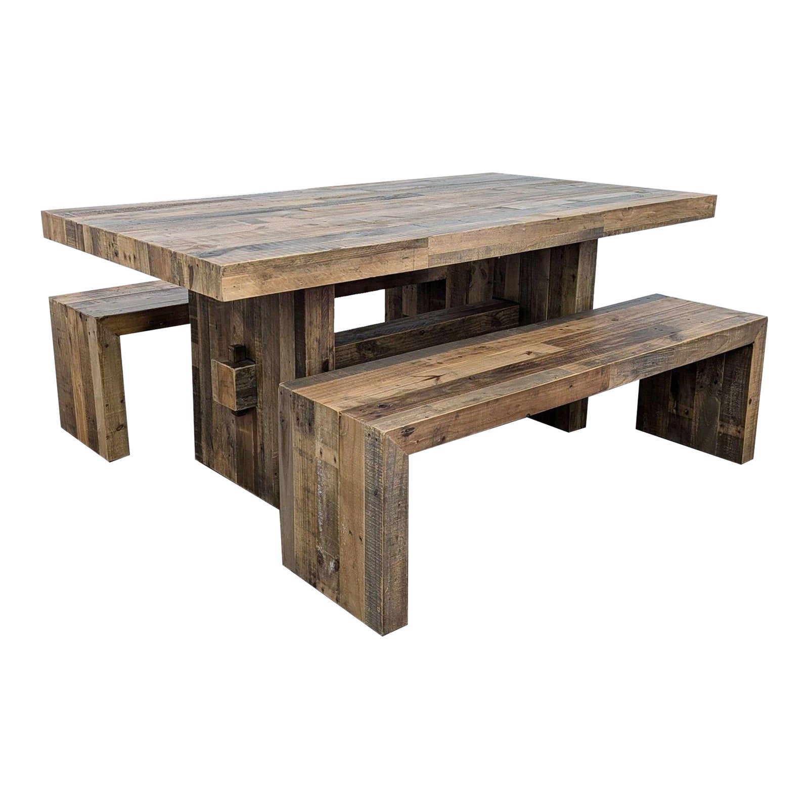 West Elm Rustic Dining Set by West Elm | Chairish