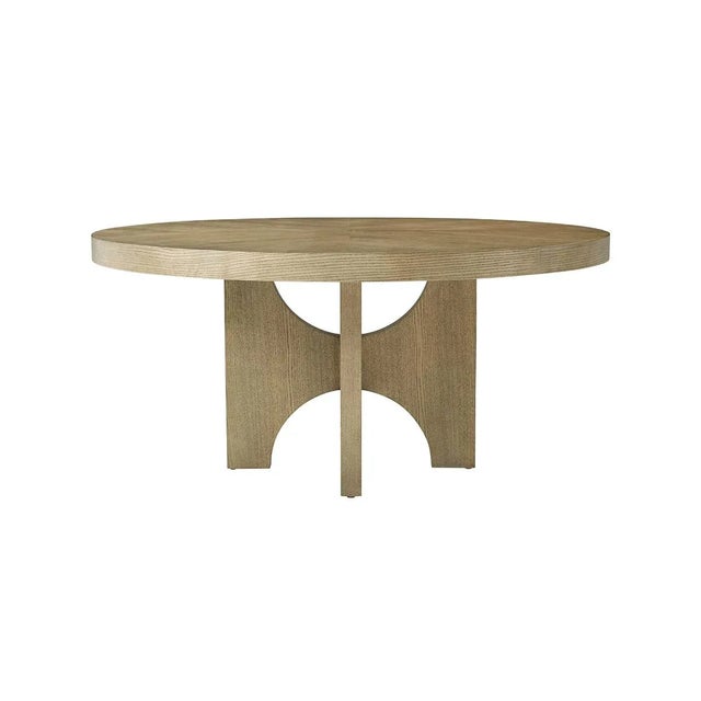 Modern Round Light Ash Dining Table | Chairish