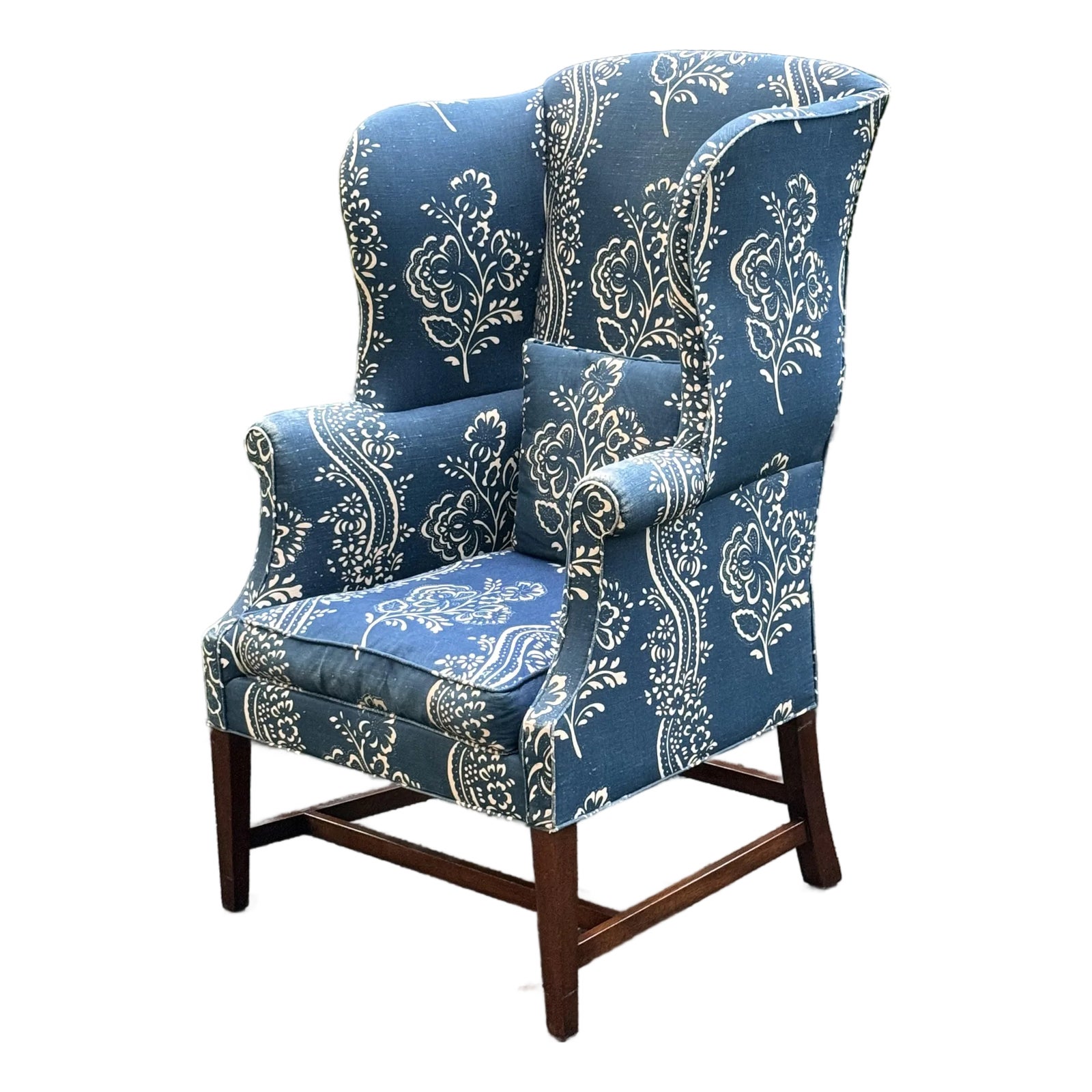 Vintage Kittinger Wingback Upholstered Chair | Chairish
