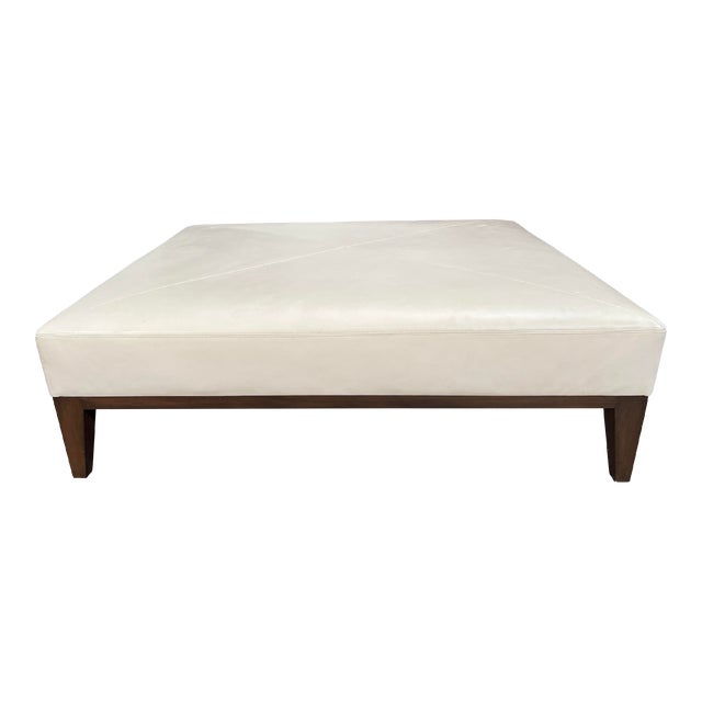 Richard Andronaco Custom Large Leather Ottoman | Chairish