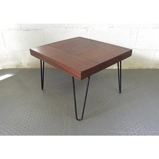 1970s Mid-Century Modern Accent Table With Hair Pin Legs | Chairish