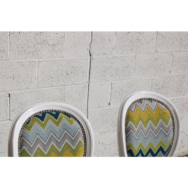 1990s Missoni Chevron Pattern Fabric Upholstered Pair of Accent Chairs ...