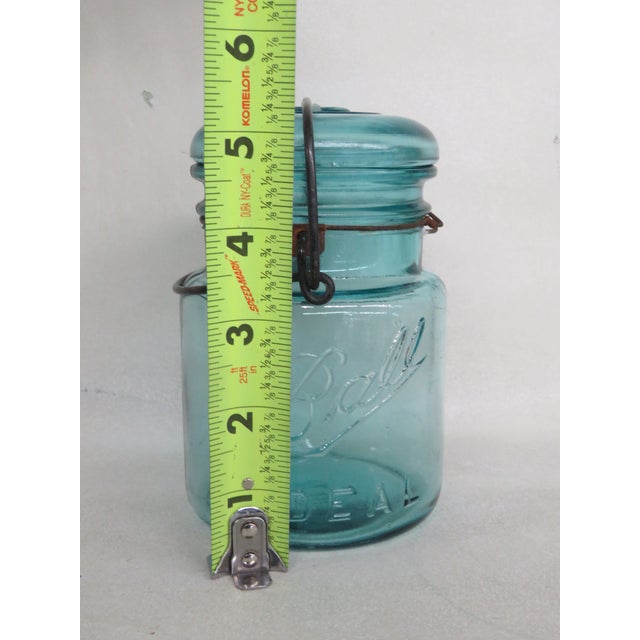 Blue Turquoise Ball Ideal Canning Mason Jar With Lid Wire | Chairish