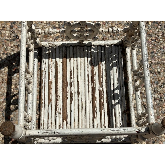 Antique Coastal Style Stick and Ball Stool | Chairish