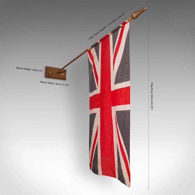 4 Vintage Empirical Embassy Flags With Oak Mount | Chairish