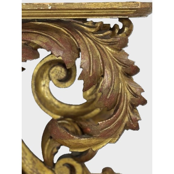 Antique Rococo Giltwood Scroll Console Fragment / Architectural Corbel ...