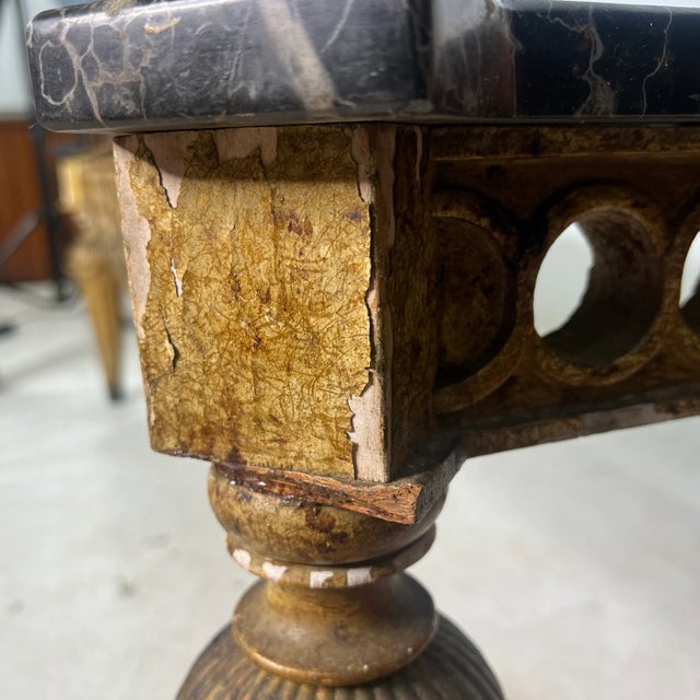 Vintage Hollywood Regency Marble Top Gold Coffee Table | Chairish