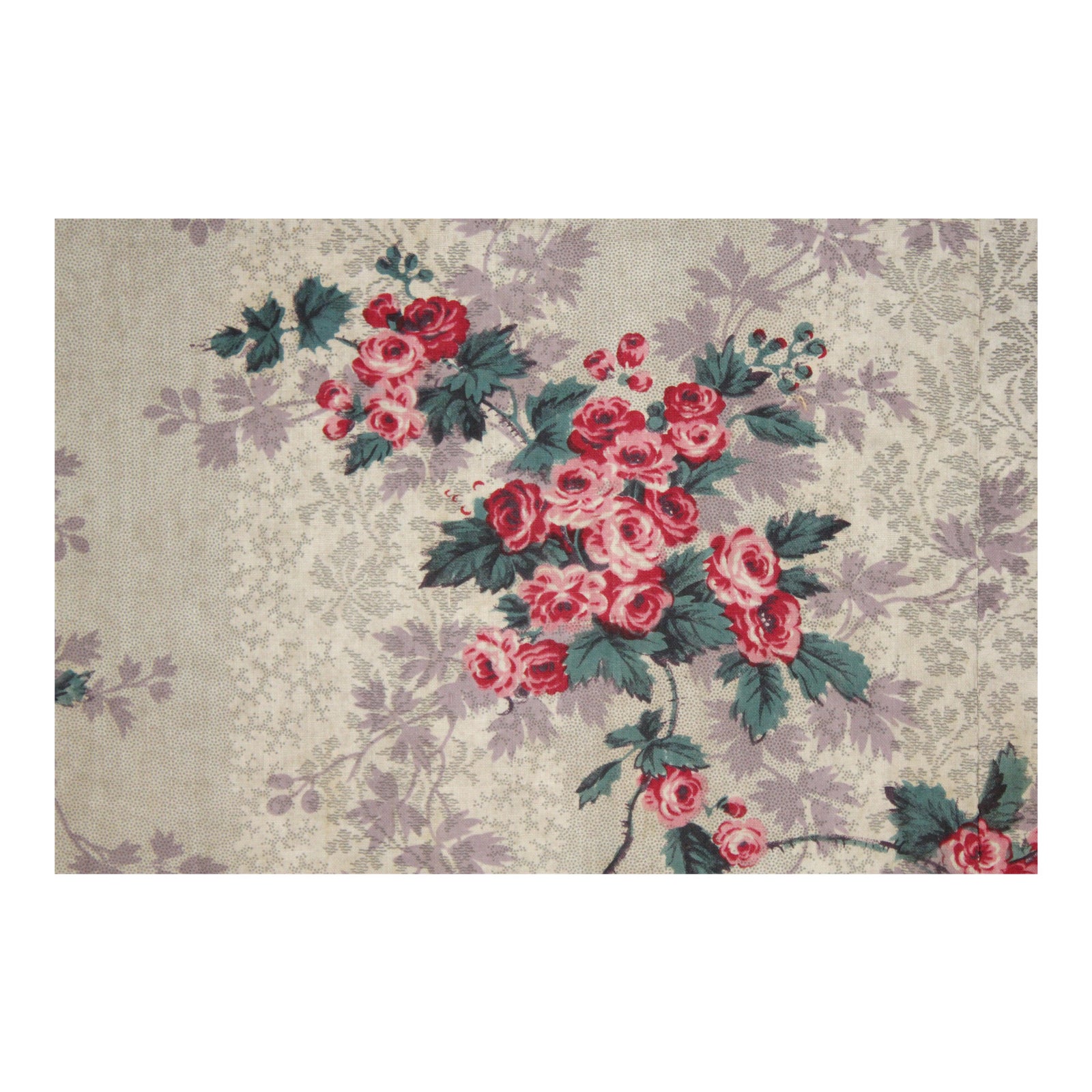 Valance French Fabric Floral 1850 Purple And Pink Rose Design With Hand ...