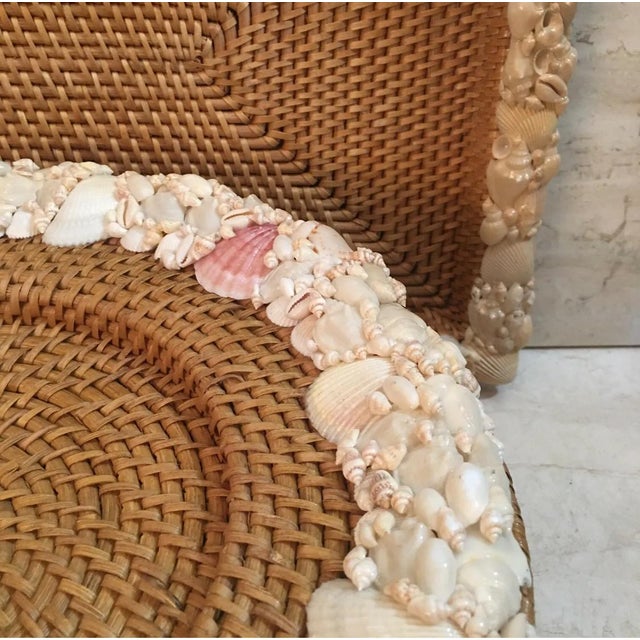 1990s Seashell Rattan Plate Chargers Trays Coquillage Beach Party ...