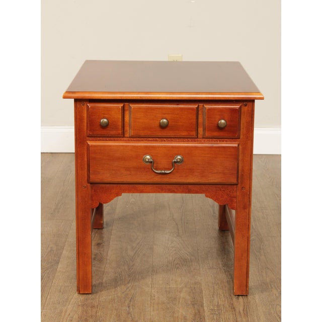 Riverside Handcrafted Cherry 2 Drawer Side Tables - A Pair | Chairish