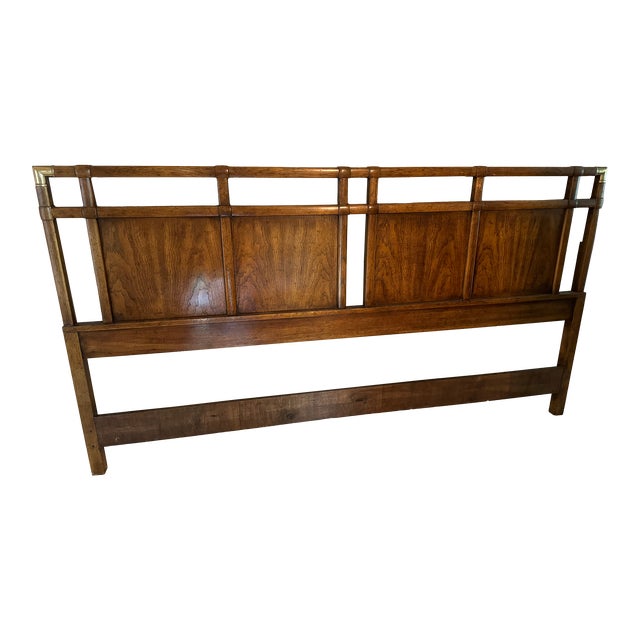 1970s Drexel Campaign King Headboard | Chairish