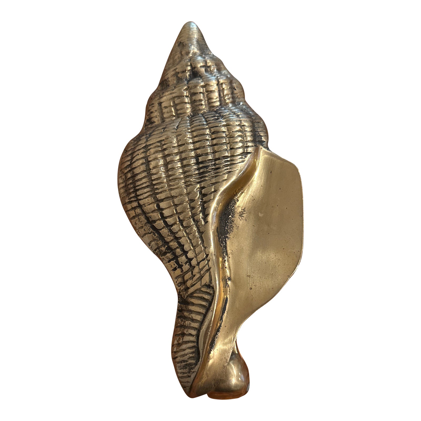 Vintage Brass Conch Shell Door Knocker | Chairish