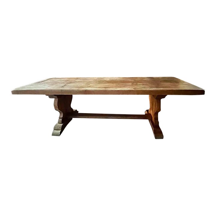 Vintage Rustic Farmhouse Wooden Dining Table | Chairish