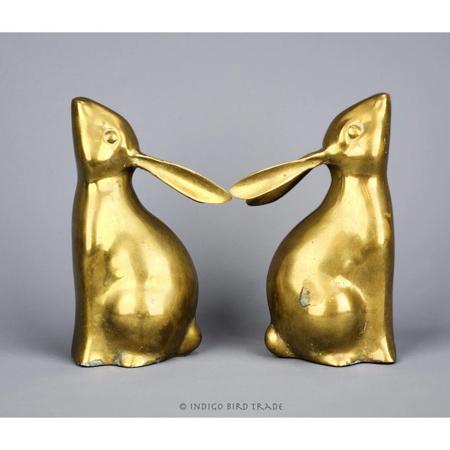 Mid 20th Century Brass Rabbit Bookends - a Pair | Chairish