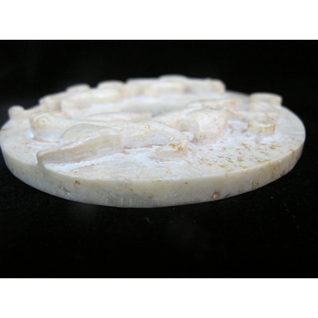 Chinese Zhou Double Dragon Carved Stone Bi Disc | Chairish