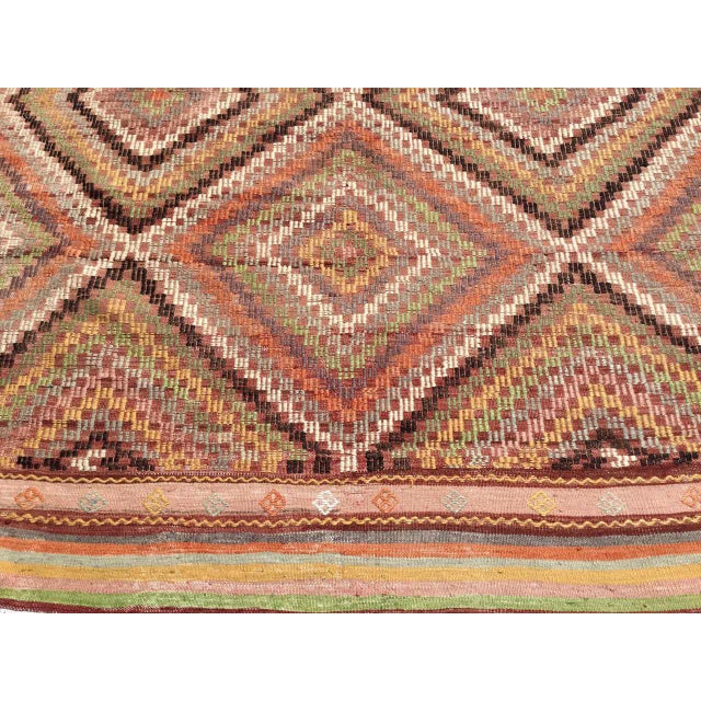 Vintage Diamond Design Kilim Rug | Chairish