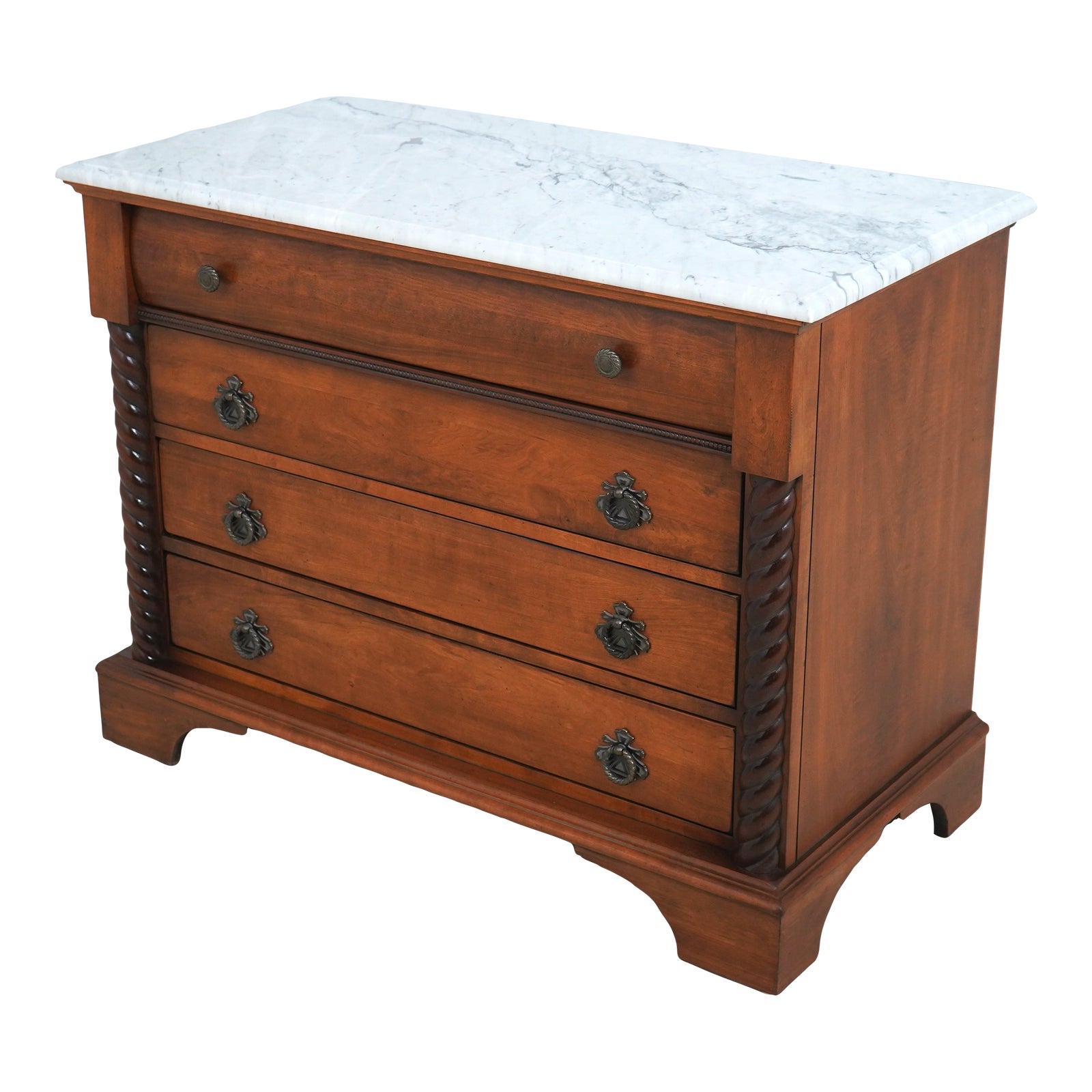 Pennsylvania House Marble Top 4 Drawer Dresser Chest | Chairish