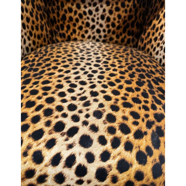 1980s Vintage Leopard Print Accent Dining Chairs on Casters - Set of 4 ...