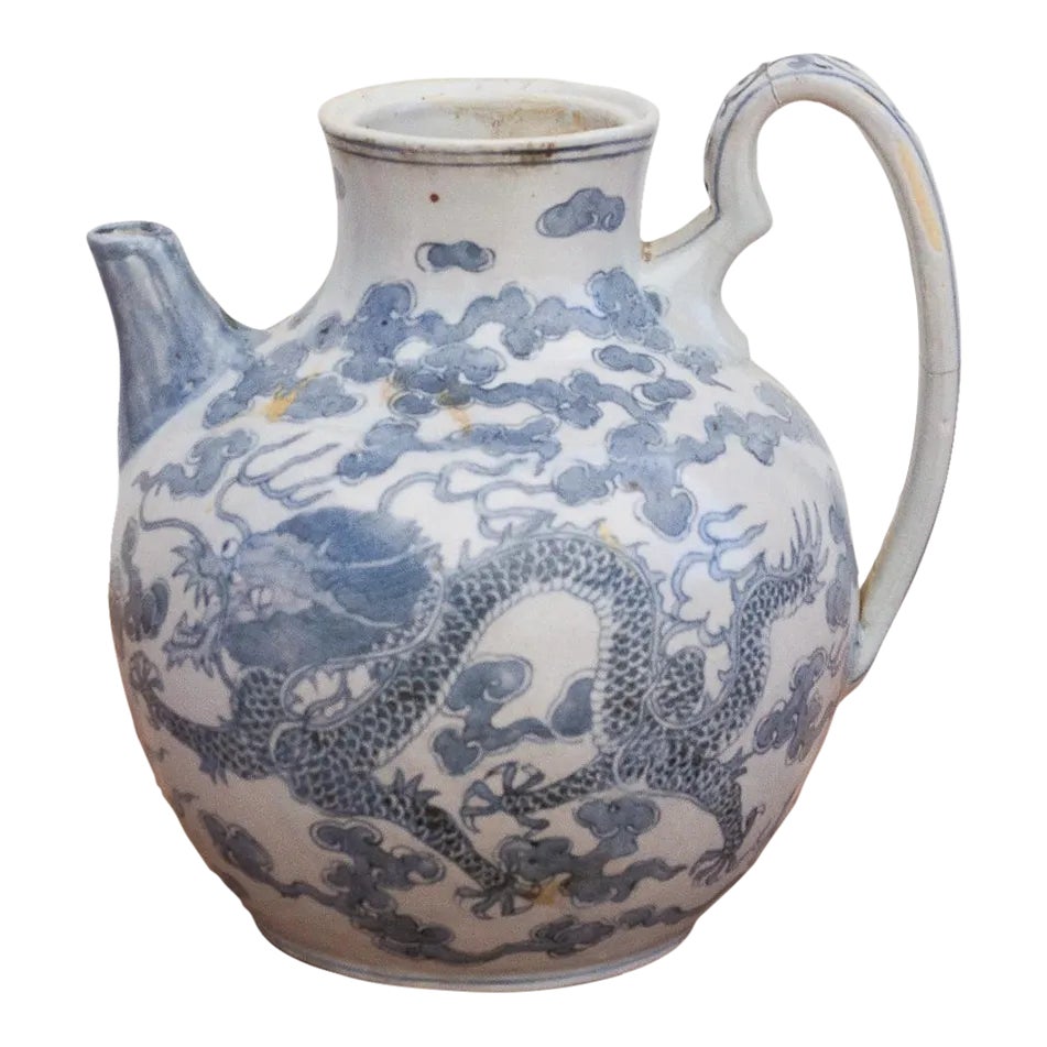 Antique Chinese Dragon Wine Jug | Chairish