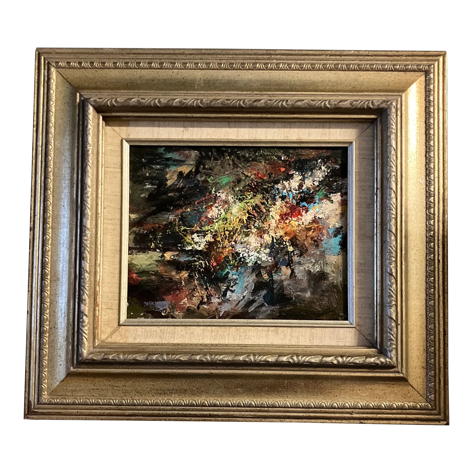 1970’s Original Abstract Painting Vintage Frame | Chairish