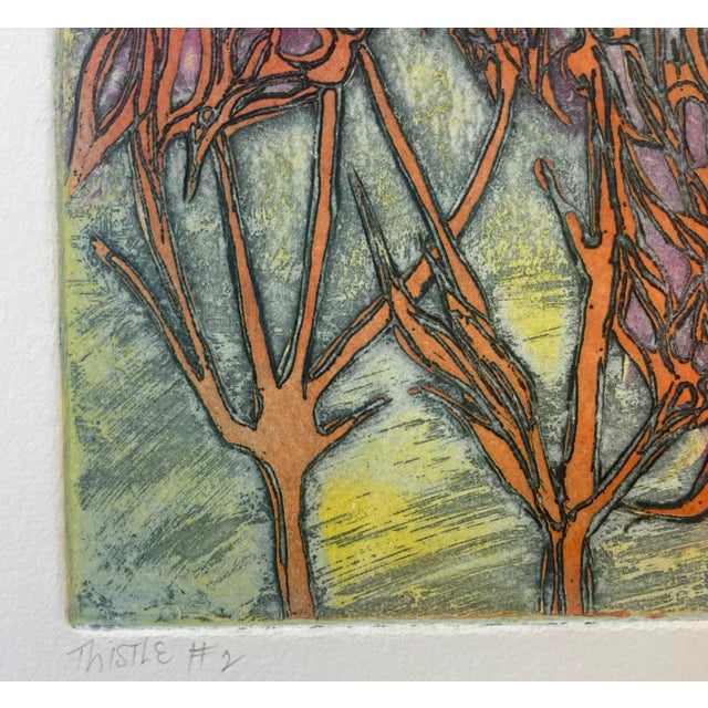 Thistle No 2 Woodblock Print by Ruth Leaf | Chairish