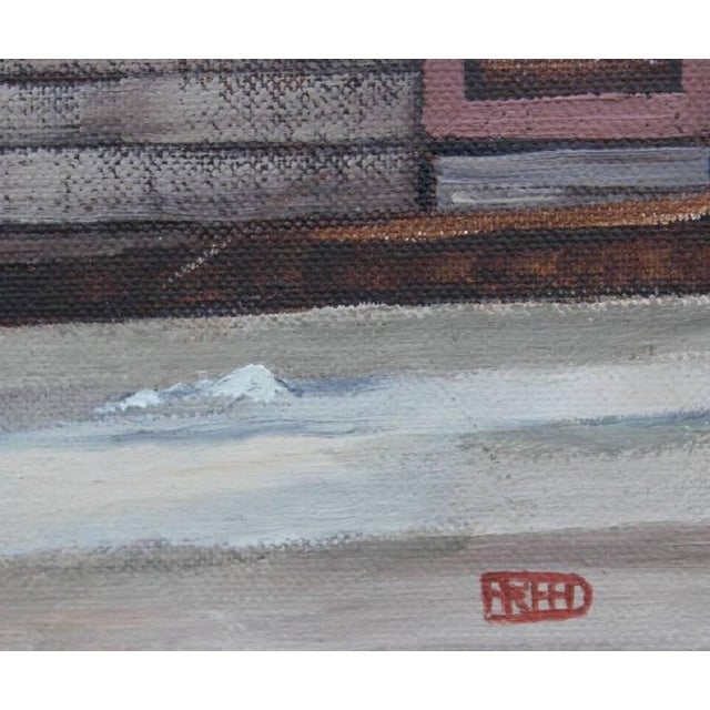 "Istanbul Tenement" Architectural Yellow Toned Painting | Chairish