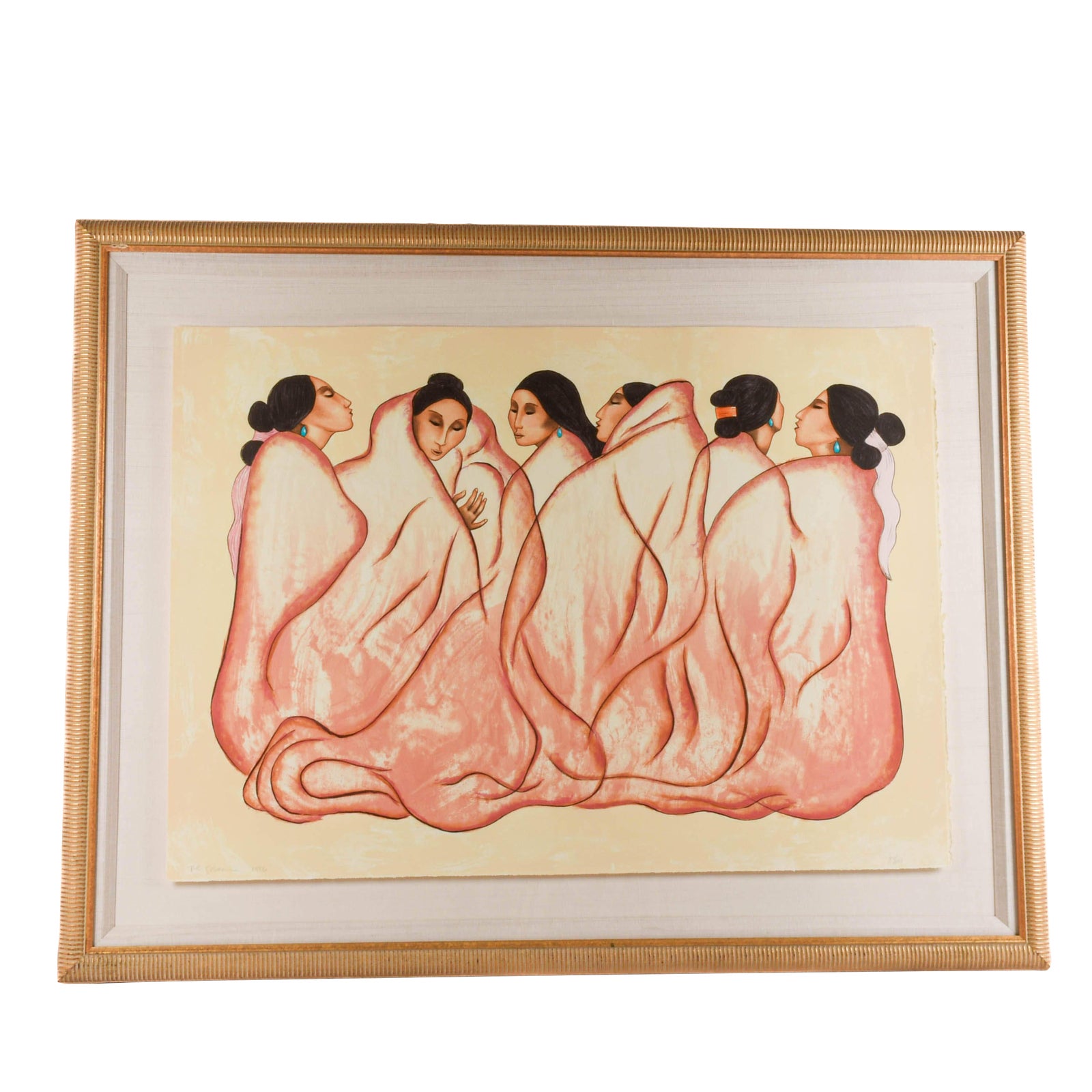 1950s Framed Signed R C Gorman Limited-Edition Lithograph "Dinetah ...