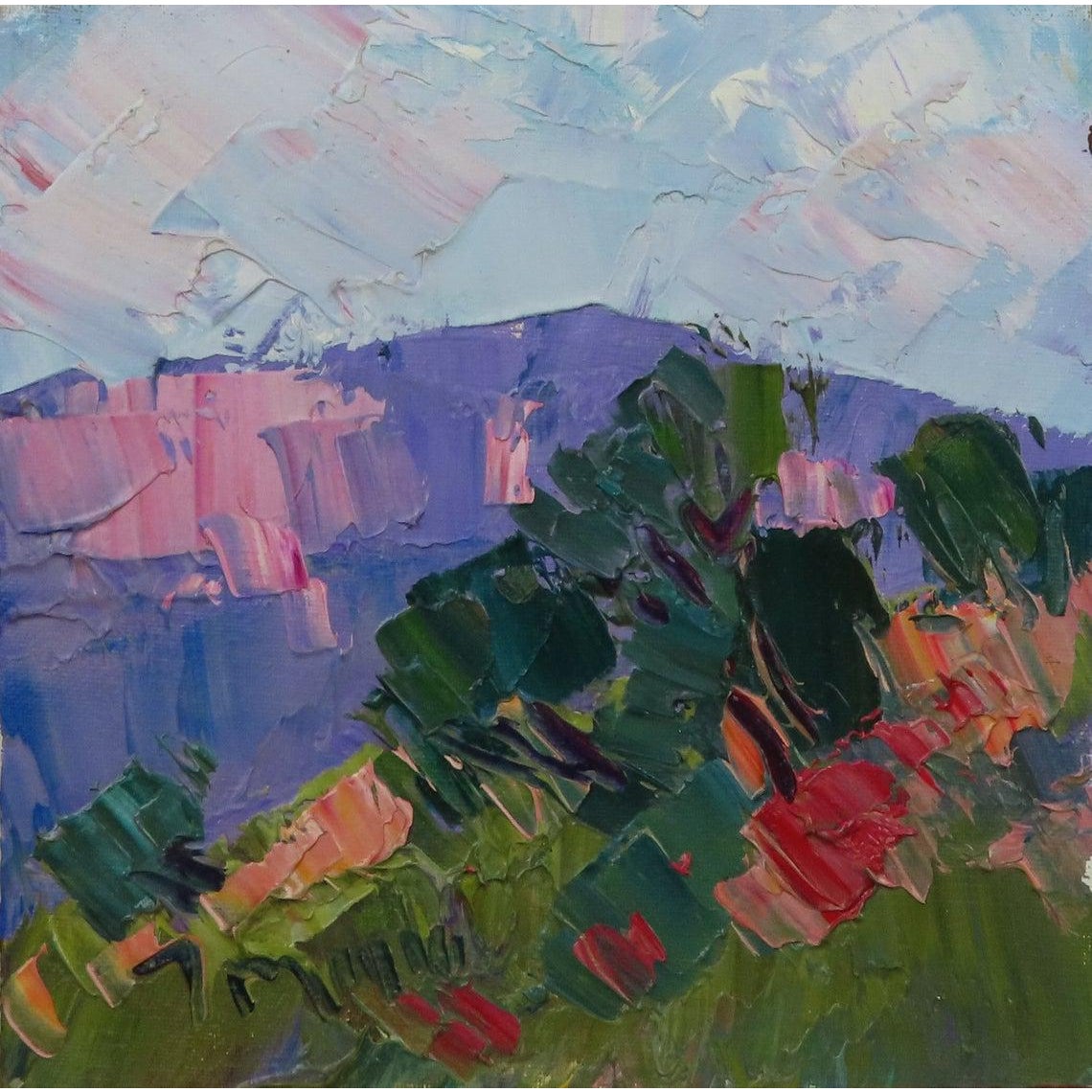"Purple Mountain Morning" Contemporary Abstract Landscape Oil Painting ...