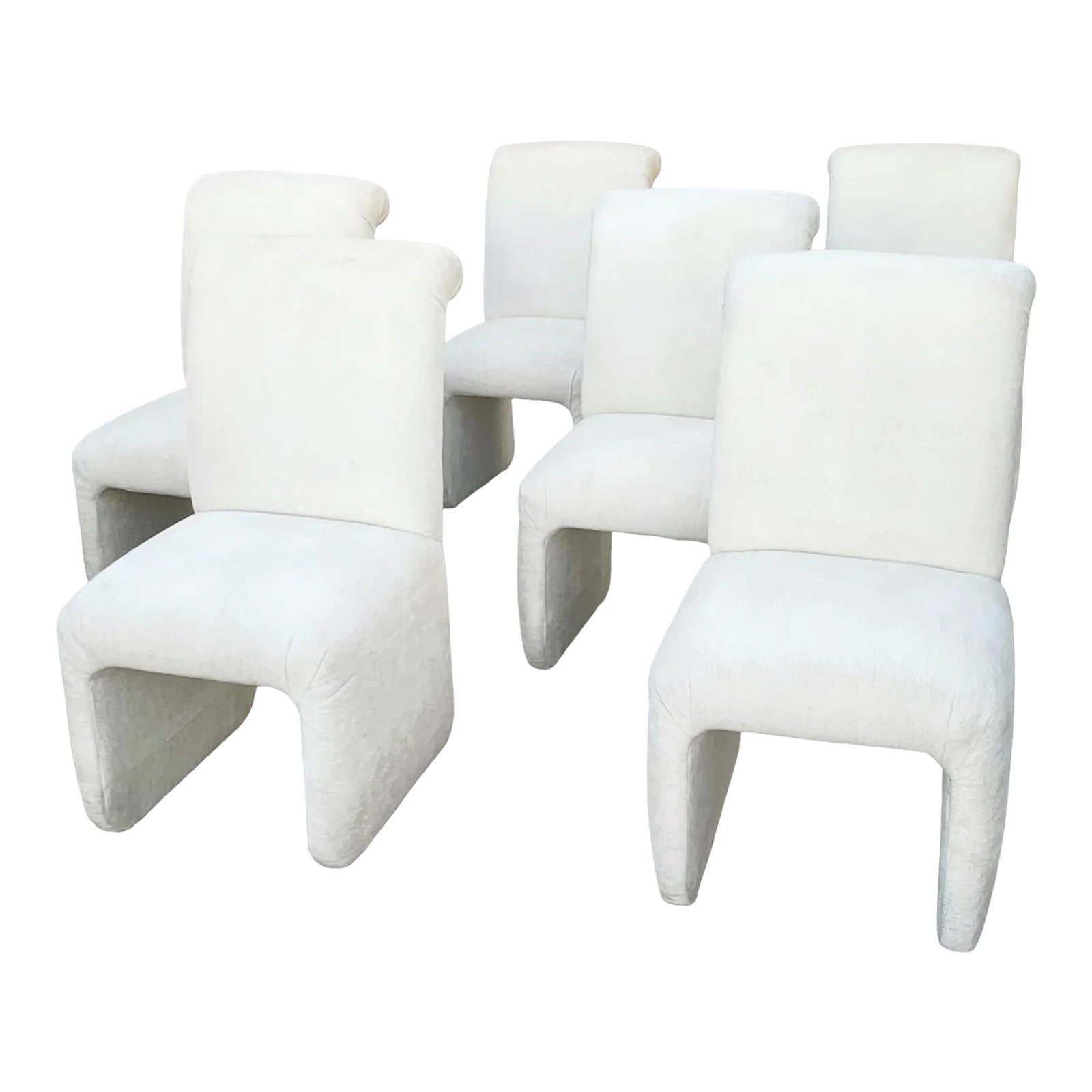 Postmodern Waterfall Dining Chairs Attributed to Karl Springer - Set of ...