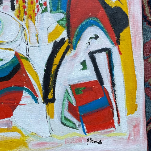 Listed John Schwab Original Oil Abstract Rothko Style Painting Cubism ...