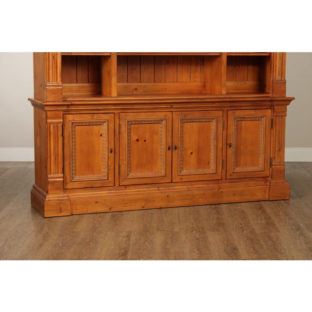 Ethan Allen Large Pine Architectural Library Bookcase | Chairish