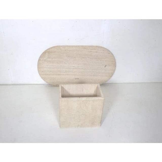 Oval Travertine Coffee Table | Chairish