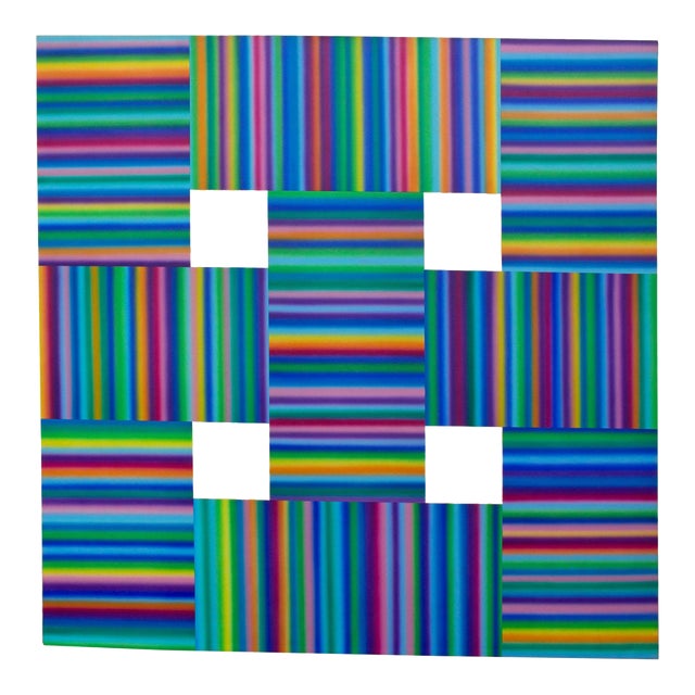 1974 “Open” Acrylic on Canvas Airbrush Painting Signed by Artist Steve ...